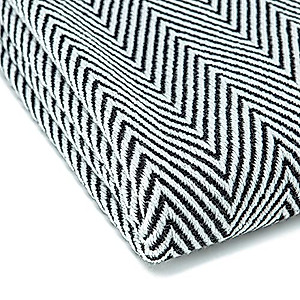 Chanasya Chevron Super Soft Acrylic Throw Blanket with Tassels - Warm Cozy Lightweight Fluffy Woven Blanket for Bed Sofa Chair Couch Living Bed Room Black and White Blanket (50x65 Inches) Black