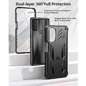 SOiOS for Motorola Moto G-5G 2022 Case: Drop Proof Sturdy Protection Phone Cover with Kickstand Military Grade Rugged Shockproof TPU Matte Textured(NOT 4G)