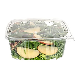 Restaurantware Tamper Tek 64 Ounce Take Out Containers 100 Tamper-Evident Deli Containers - Hinged Lid Freezable Clear Plastic Meal Prep Containers Disposable For Carry Out Or Lunches