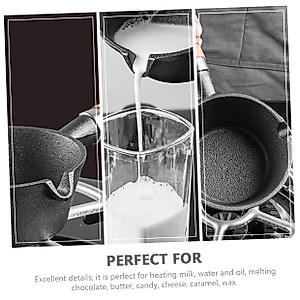 SHOWERORO Mini Hot Oil Pan Butter Warmer Pot Baking Heating Holder Lead Melting Pot Milk Pan Pasta Pot Milk Saucepan Cast Iron Pot Omelette Pan Frying Pan Small Tools Baby Wooden With Cover