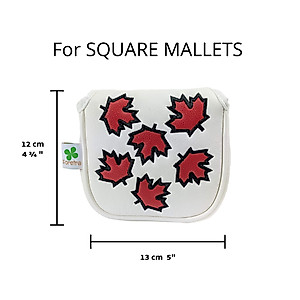 Foretra – Canada Maple Leaf - Golf Putter Headcover Quality PU Leather Magnetic Closure for Square Mallet Style Putters Scotty Cameron Odyssey Taylormade Ping