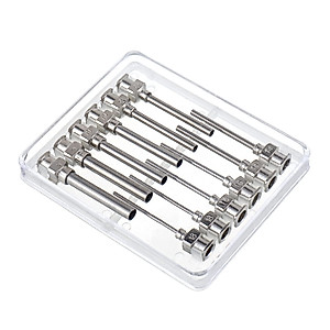 BOJACK 12 Pcs Dispensing Needle Tips 1 Inch Stainless Steel Blunt Tip Luer Lock Stainless Steel Blunt Needles (8, 10, 12, 14, 16, 18 Gauge)