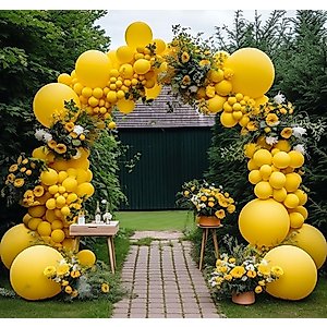 Yellow Balloon Different Sizes Latex Double Stuffed Matte Yellow Balloon Garland Arch Kit for Birthday Baby Shower Wedding Lemon Sunflower Party Decor