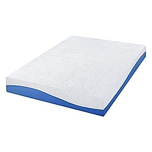PrimaSleep Twin Mattress, 10 Inch Gel Memory Foam Mattress, Gel Infused for Comfort and Pressure Relief, CertiPUR-US Certified, Bed-in-a-Box, Medium Firm, Blue, Twin Size