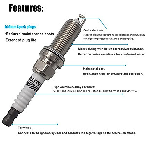 OYEAUTO Iridium Spark Plug Ignition Coil Pack Set of 6 UF242 30520-P8E-A01 Compatible with Honda Odyssey Accord Acura TL CL 3.0L 3.5L 3.7L V6