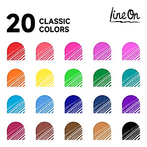 Colored Gel Pens, Lineon 20 Colors Retractable Gel Ink Pens with Grip, Medium Point(0.7mm) Smooth Writing Pens Perfect for Adults and Kids Journal Notebook Planner, Writing in Office and School