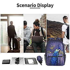ASYG Peacock Backpack Laptop Backpack Womens Bag Tablet Travel Picnic Women Bag Cute Laptop Bag for Men Women