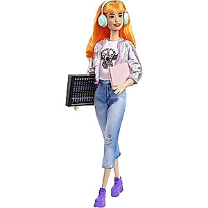Barbie Career of The Year Music Producer Doll (12-in), Colorful Orange Hair, Trendy Tee, Jacket & Jeans Plus Sound Mixing Board, Computer & Headphone Accessories, Great Toy Gift