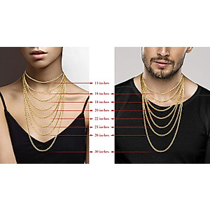 Miabella Italian Solid 18k Gold Over 925 Sterling Silver 3.5mm Diamond Cut Cuban Link Curb Chain Necklace for Women Men, Made in Italy (Length 20 Inches)