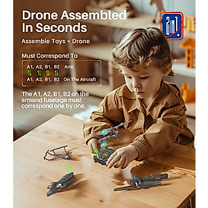 Drones for Kids, SYMA X440 RC Helicopter Drone with Detachable Arms with 7-Color Light Switching, 16 Stunts, 2 Batteries and Altitude Hold, Remote Control Toys for Boys Girls