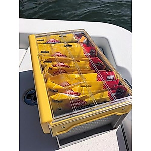 Plano EDGE Premium Plastics and Bulk Tackle Utility Box, Clear and Yellow, Rust-Resistant, Waterproof Bulk Premium Storage Organizer for Plastic Tackle