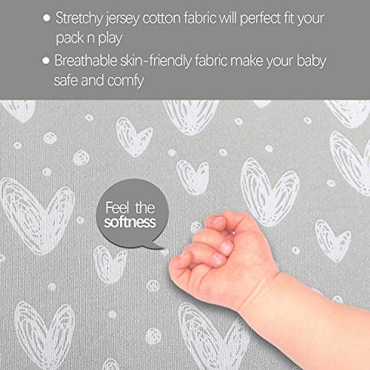 Nursing Pillow Cover 2 Pack Compatible with Boppy Pillow, 100% Jersey Cotton with Large Zipper Super Soft & Breathable & Skin Friendly for Moms/Baby, Grey & White