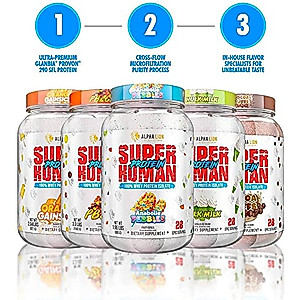 ALPHA LION Superhuman Whey Protein Powder, Great Tasting Pure Whey Protein Isolate, Low Carb, Low Sugar, No Bloat Post Workout, Muscle Recovery & Growth (28 Servings, Hulk Milk)