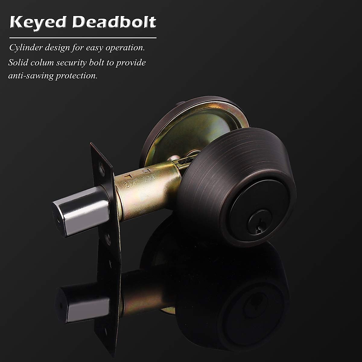 Gobrico 2 Keyed Alike Double Cylinder Deadbolts Door Locks with Same Key Oil Rubbed Bronze Finished