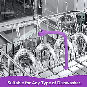 Tether Silicone Dishwasher Attachment, 8Pcs Silicone Stemware Saver Flexible Tether Goblet Holder Safer Wine Glass Dishwasher Protector Wine Glass Fixed Bracket Adjusted Goblet Holder for Home Bar