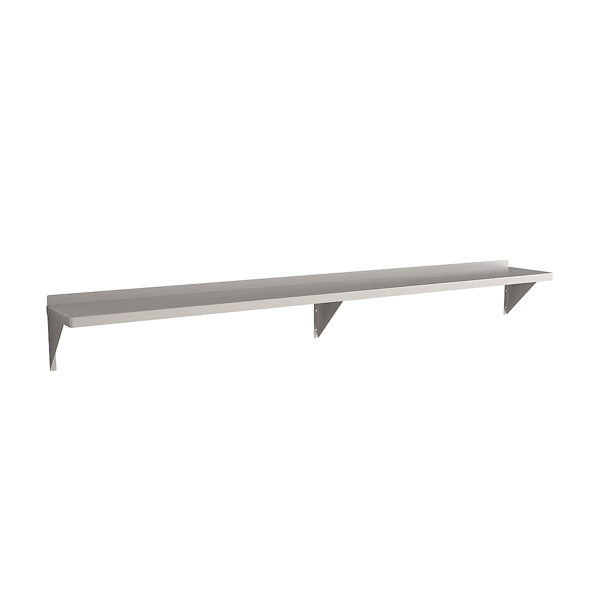 Krollen Industrial 18 Gauge Stainless Steel 12" x 96" Solid Wall Shelf