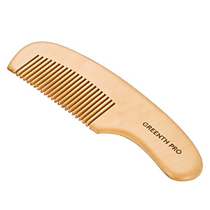 GREENTH PRO Baby Hair Bush and Comb Set -Nature Lotus Wood with Soft Goat Bristle and Pear Wood Comb for Newborns & Toddlers, Ideal for Cradle Cap