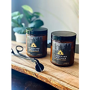 Campfire Candle Scented| 8oz Firewood Scented Candles for Men Wood Wick, Long Lasting, Masculine Scents, Natural Soy Jar Candle for Home, The Perfect Mens Gift.