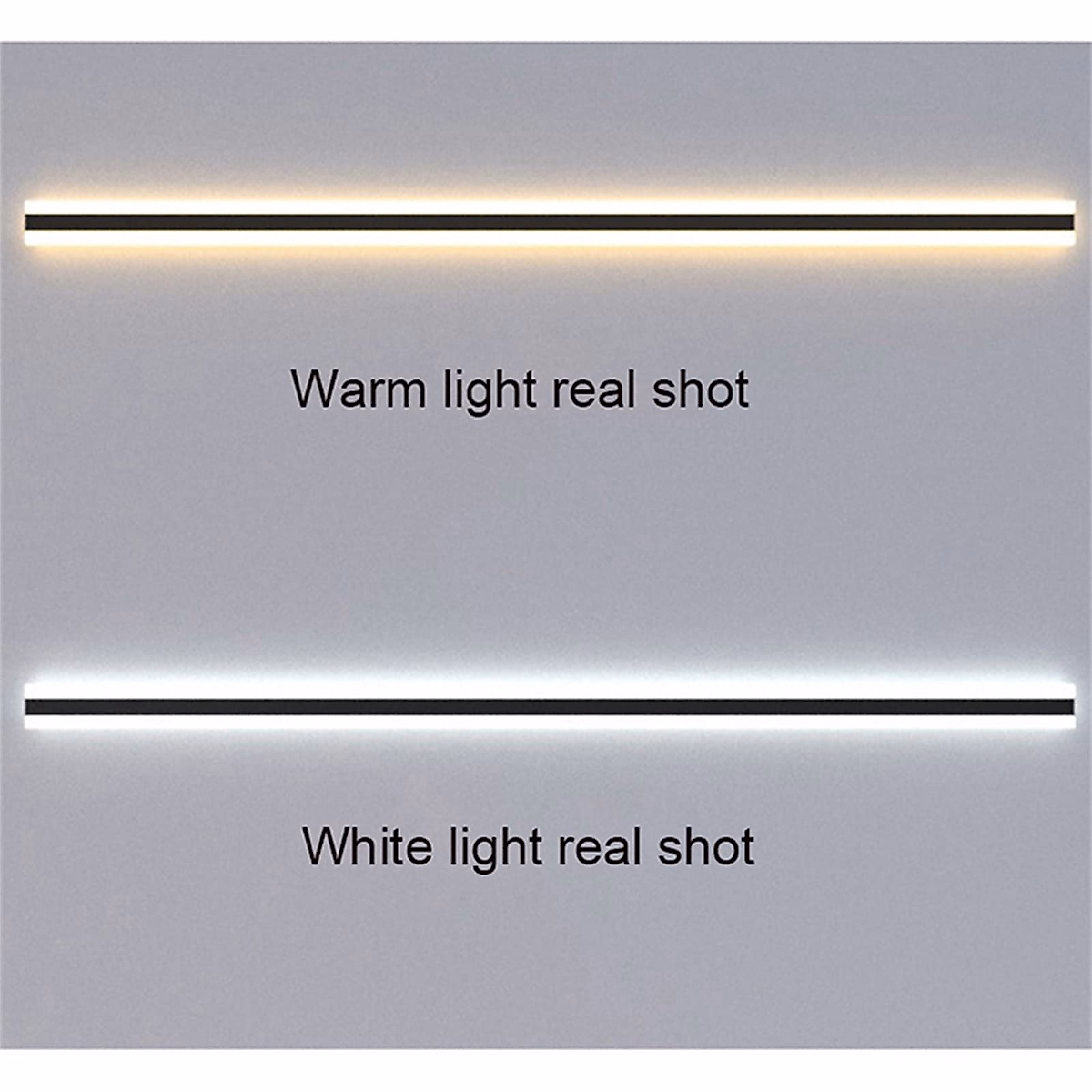 LED Outdoor Garden Wall Lights Indoor/Outside Long Strip Wall Lamp Modern Rectangle IP65 Waterproof Wall Sconce Black Exterior Wall Lighting Patio Living Room Courtyard Lamp (6000K Cold White,100CM)