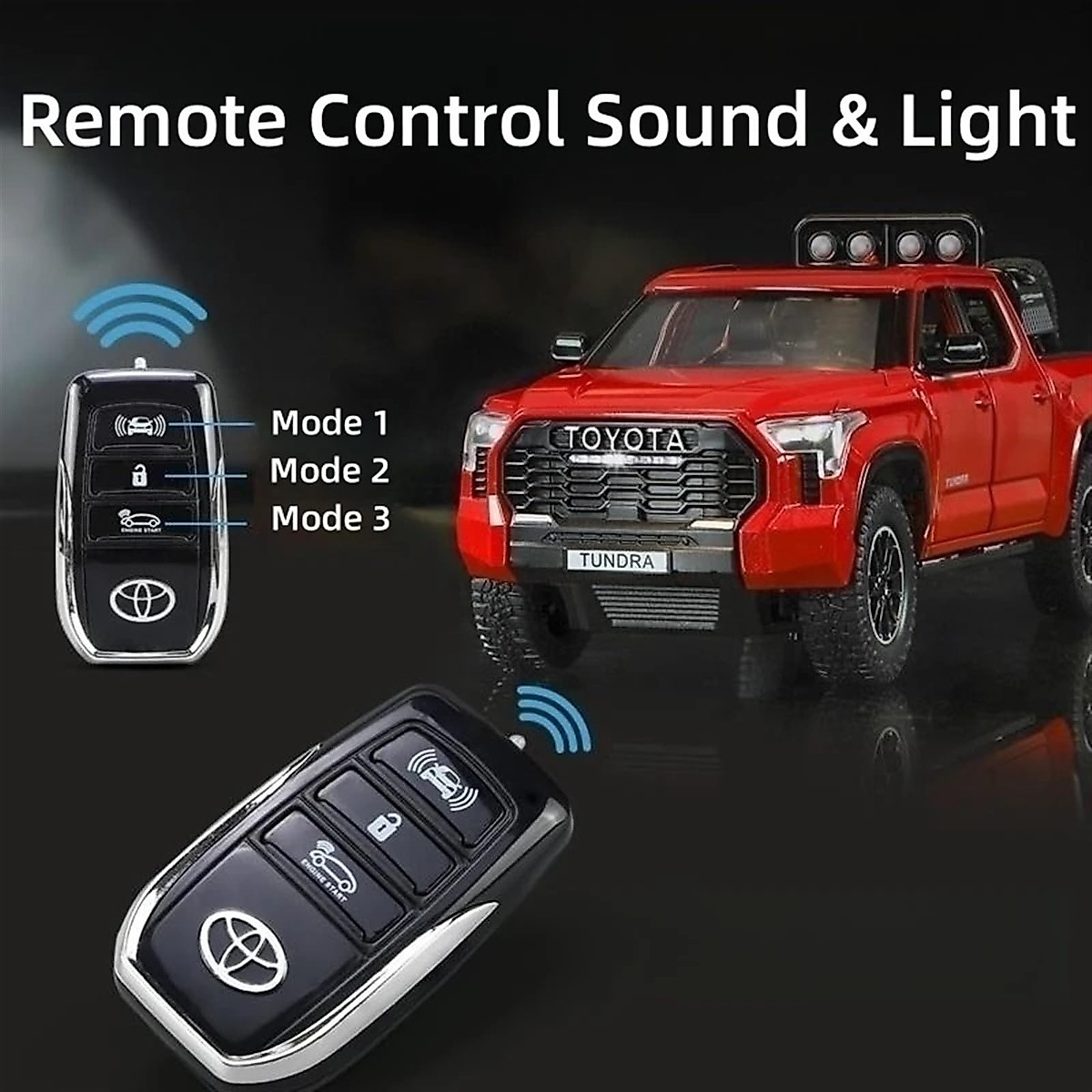 VIOLK 1/24 Suitable for Toyota Tundra TRD Model Pickup Truck Off-Road die-cast Alloy Miniature Toy car Pull-Back Sound and Light Series Men's Gift (Color : Red)