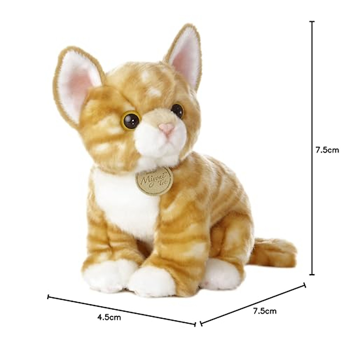 Aurora® Adorable Miyoni® Tots Orange Tabby Kitten Stuffed Animal - Lifelike Detail - Cherished Companionship - 10 Inches