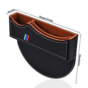 OYADM Boutique Embroidery Storage Box Seat Gap Filler, Console Organizer, Car Pocket, Seat Catcher, Seat Crevice Storage Box(Black)