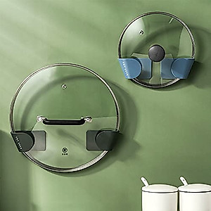 Jebmeray Pot Lid Holder, Wall Mount Pot Lid Organizer, Adjustable Wall Mount Pot Lid Rack, Pan Organizer for Kitchen,Save More Space and Freely Adjustable Size(4PCS)