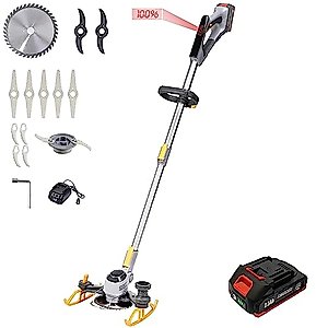 Korunria Weed Wacker/Edger with Battery Indicator, Cordless Weed Wacker with 2.5Ah Battery, Battery Operated Weed Trimmer 3-in-1, 20V Lightweight Edger Lawn Tool (Battery and Charger Included)