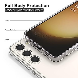 Meliya for Samsung Galaxy S23 Case Clear 6.1'' 2023, Slim & Tough, Shockproof & Drop Proof, Waterproof & Dustproof, Anti-Yellowing Full Body Protective Cover Case for Galaxy S23, Clear+Clear