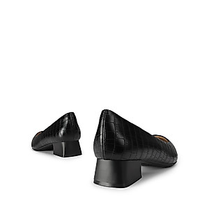 DREAM PAIRS Womens Adina Chunky Heels Closed Toe Low Block Work Shoes Pointed Toe Dress Comfortable Wedding Pumps, Black-Stone - 7.5 (SDPU2321W)