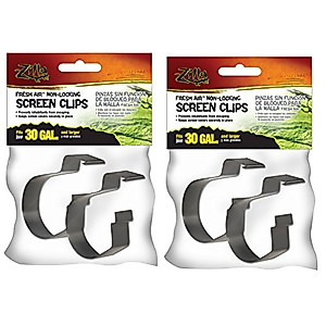(4 Pack) Zilla Reptile Terrarium Covers Non-Locking Screen Clips, 30G+