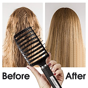 Hair Brush, Professional Curved Vented Brush for Faster Blow Drying for Women, Men, Paddle Detangling Brush for Wet Dry Curly Thick Straight Hair
