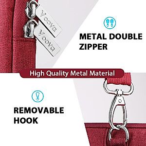 V Voova Laptop Bag Carrying Case 15 15.6 16 inch with Shoulder Strap for Women, Slim Computer Sleeve Compatible for MacBook Pro 15/16, Dell XPS 15, HP Asus Acer Lenovo Notebook, Red