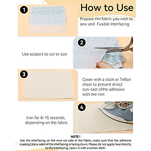 FIVEIZERO Medium Weight Iron-On Non-Woven Fusible Interfacing: 12inch" x 30yd Medium Weight Non-Woven Interfacing Iron On Polyester Single-Sided Interfacing for DIY Crafts Supplies