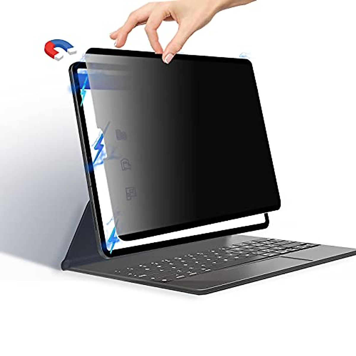 USICOOR for iPad Air 5 4 10.9 inch pro 11 inch Removable Magnetic Privacy Screen Protector Removable and Reusable Removable Magnetic privacy screen protector compatible with iPad Air 4 10.9″ &
