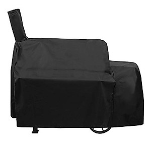 Unicook Heavy Duty Waterproof Grill Cover, Compatible with Oklahoma Joe's Highland, Horizontal and More Smokers, Charcoal Offset Smoker Cover, Fade and UV Resistant Material, Black