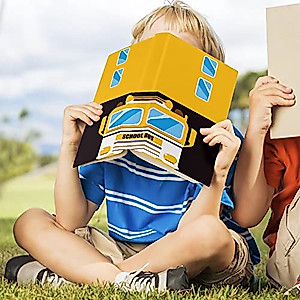 TODIYADDU Cool Robot Book Sleeve Protector with Ribbon for Children Positioning Pages Save Time Paperback Jacket Stretchable Book Covers Practical Gifts (Yellow)