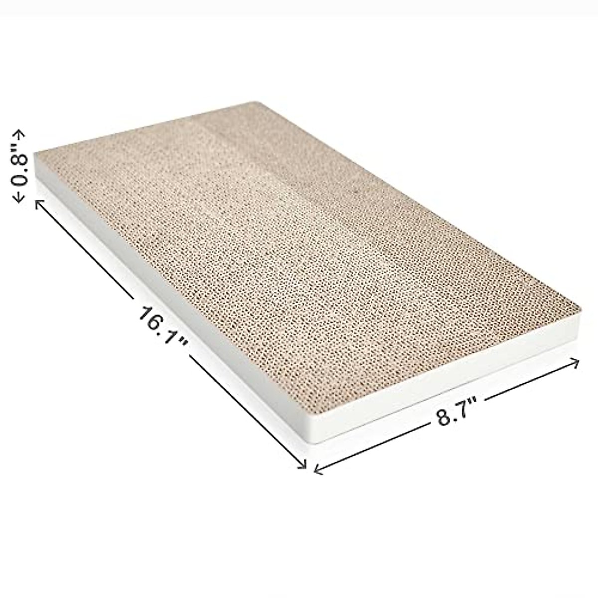 Way Basics Eco Friendly Simple Cat Scratcher, Scratching Pad with Organic Catnip (Uniquely Crafted from Sustainable Non Toxic zBoard Paperboard), White