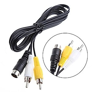 Games&Tech 5FT 5 Feet RCA TV AV Audio Video Cord Cable for Sega Genesis 1, Sega Mega Drive
