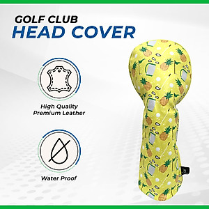 Big Strike Golf Club Cover - Synthetic Leather Headcover - Soft Velvet Lining - Golf Head Covers for Driver - Unique Golf Club Head Covers - Golf Accessories for Men and Woman