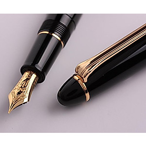 Sailor 1911 Large Black Gold Trim 21K Gold Medium Point Fountain Pen - 11-2021-420
