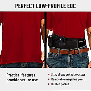 Belly Band Gun Holsters by ComfortTac, Belly Band Pistol Holster for Men & Women by, Belt Fits Smith and Wesson, Ruger, Shield, Glock - Firearm Accessories for Most Pistols and Revolvers