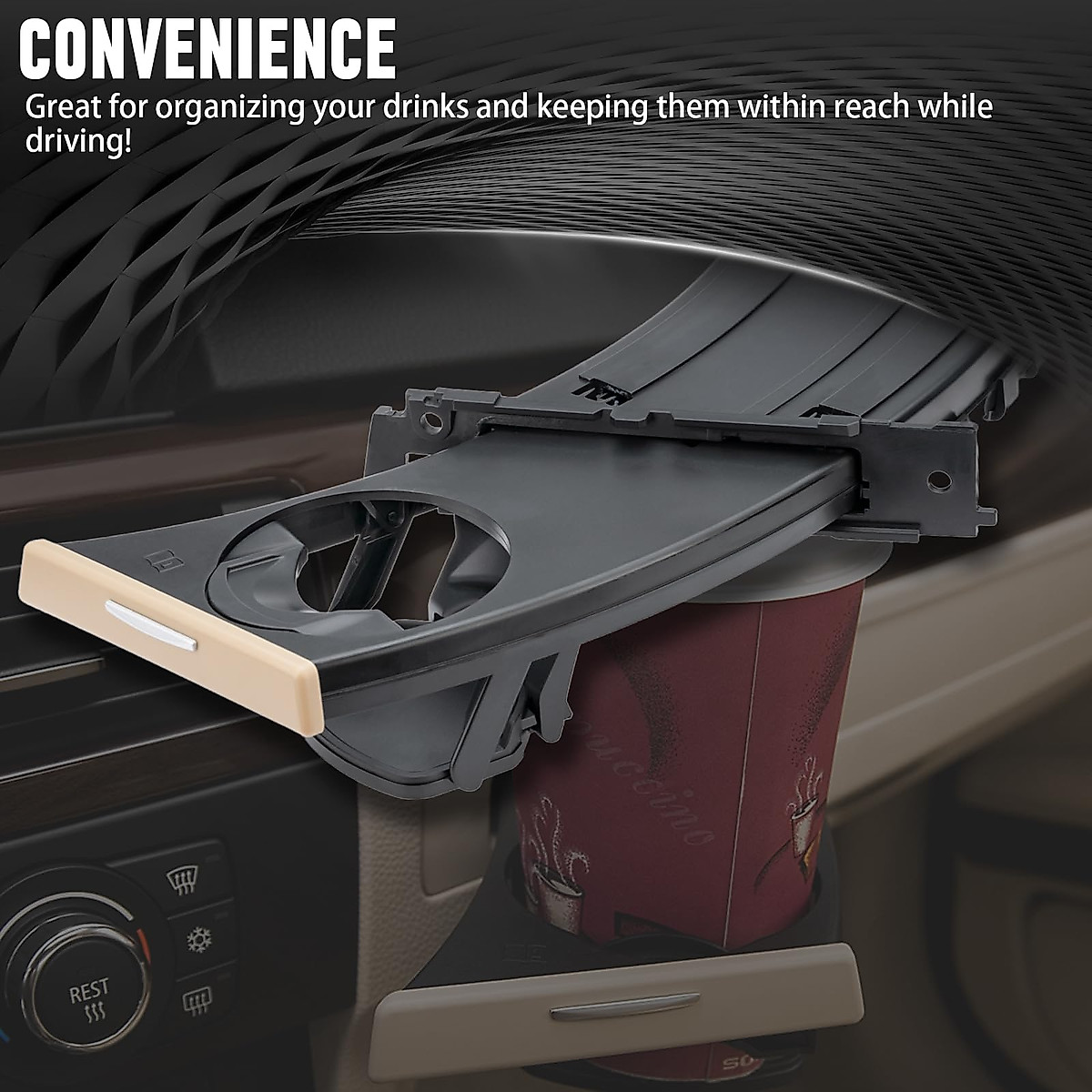 WEILEITE Replacement Cup Holder Compatible with BMW 3 Series E90 E92 328i E93 E91 335i 330i 325i 325xi 328xi 323i 330xi 335xi 335is 335d 2006-2013 Replace 51459173467(Front Left Driver Side)