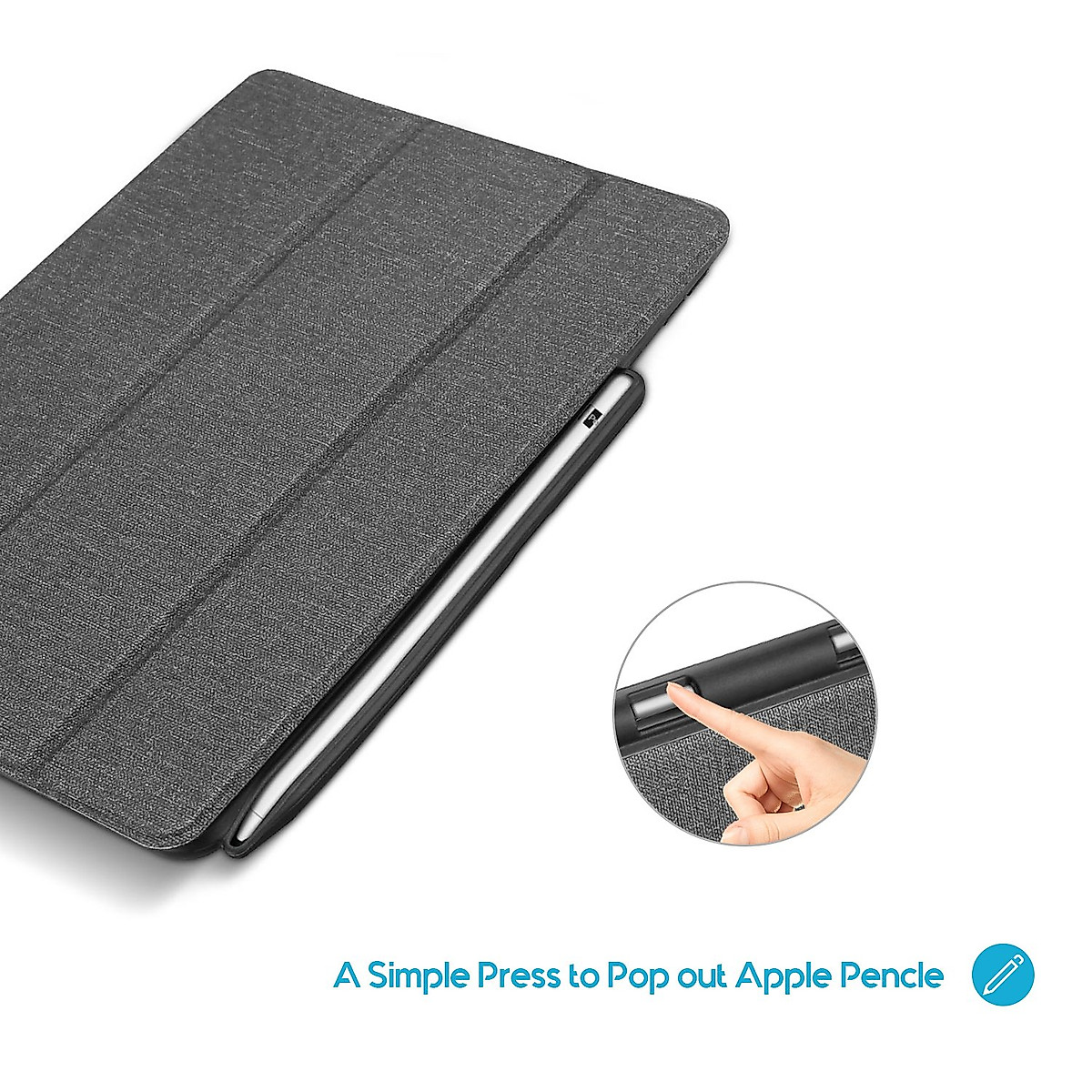 ProCase Smart Case for iPad Air 3rd 10.5" 2019/ iPad Pro 10.5, Slim Folio Stand Cover for iPad Air 10.5 2019/ iPad Pro 10.5 with Pencil Holder -Grey