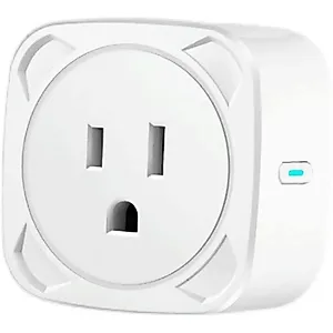 Smart Plug WiFi Outlet Tuya APP Compatible with Alexa and Google Home Wireless Remote Control 2.4GHz Wi-Fi Timer Socket Features Energy Monitoring (Power Monitoring) 16 Amp, White (US001)