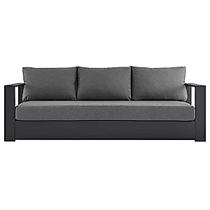 Modway Tahoe Outdoor Patio Powder-Coated Aluminum Sofa, Gray Charcoal