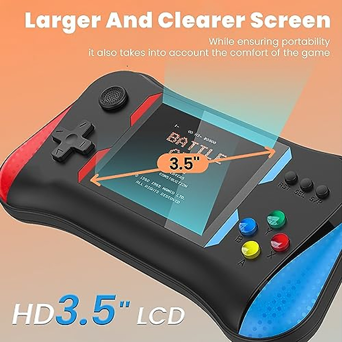 Handheld Game Console for Kids Adults,3.5'' LCD Screen Preloaded 500 Classic Video Games with Rechargeable Battery - Support 2 Players and TV Connection Ideal Gift for Kids Aldults