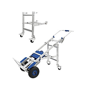 XSTO ZW7170EC Electric Stair Climbing & Foldable Aluminum Hand Truck with Retractable 4th Wheel Attachment and Pneumatic Wheels - 375LBS Capacity Stair Climbing Hand Truck Dolly for Furniture Moving