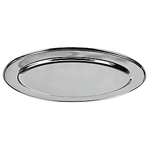Stainless Steel Oval Platter, 16 x10-Inch Serving Platter by Tezzorio