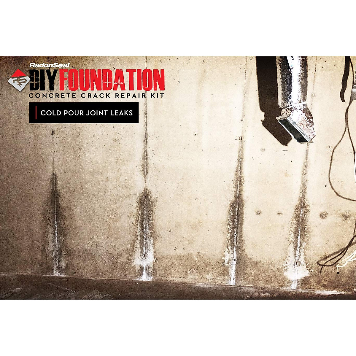RadonSeal Concrete Foundation Crack Repair Kit (10 ft) - The Homeowner's Solution to Fixing Basement Wall Cracks Like The Pros!